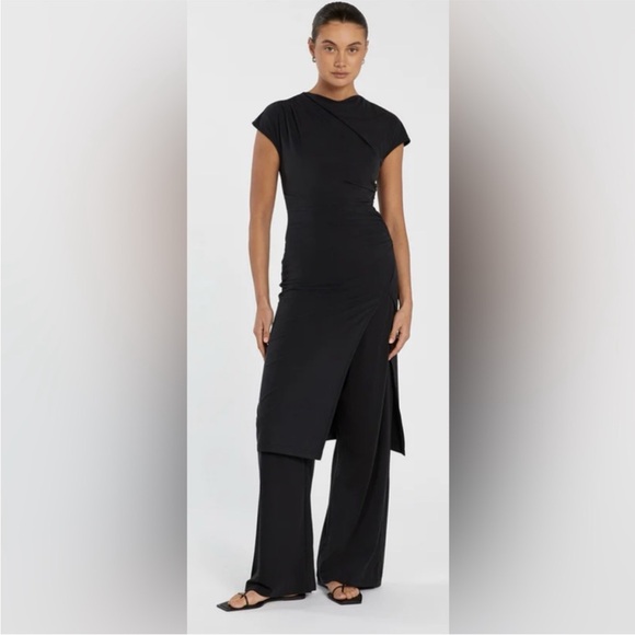 DISSH | Tops | Nwt Dissh Rio Charcoal Draped Tunic Top In Black | Poshmark